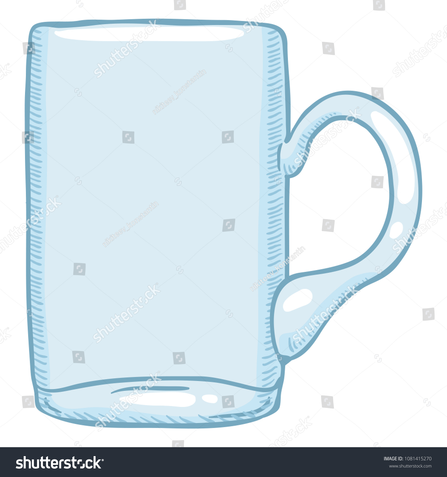 Vector Cartoon Illustration Empty Beer Glass Stock Vector Royalty Free 1081415270 Shutterstock