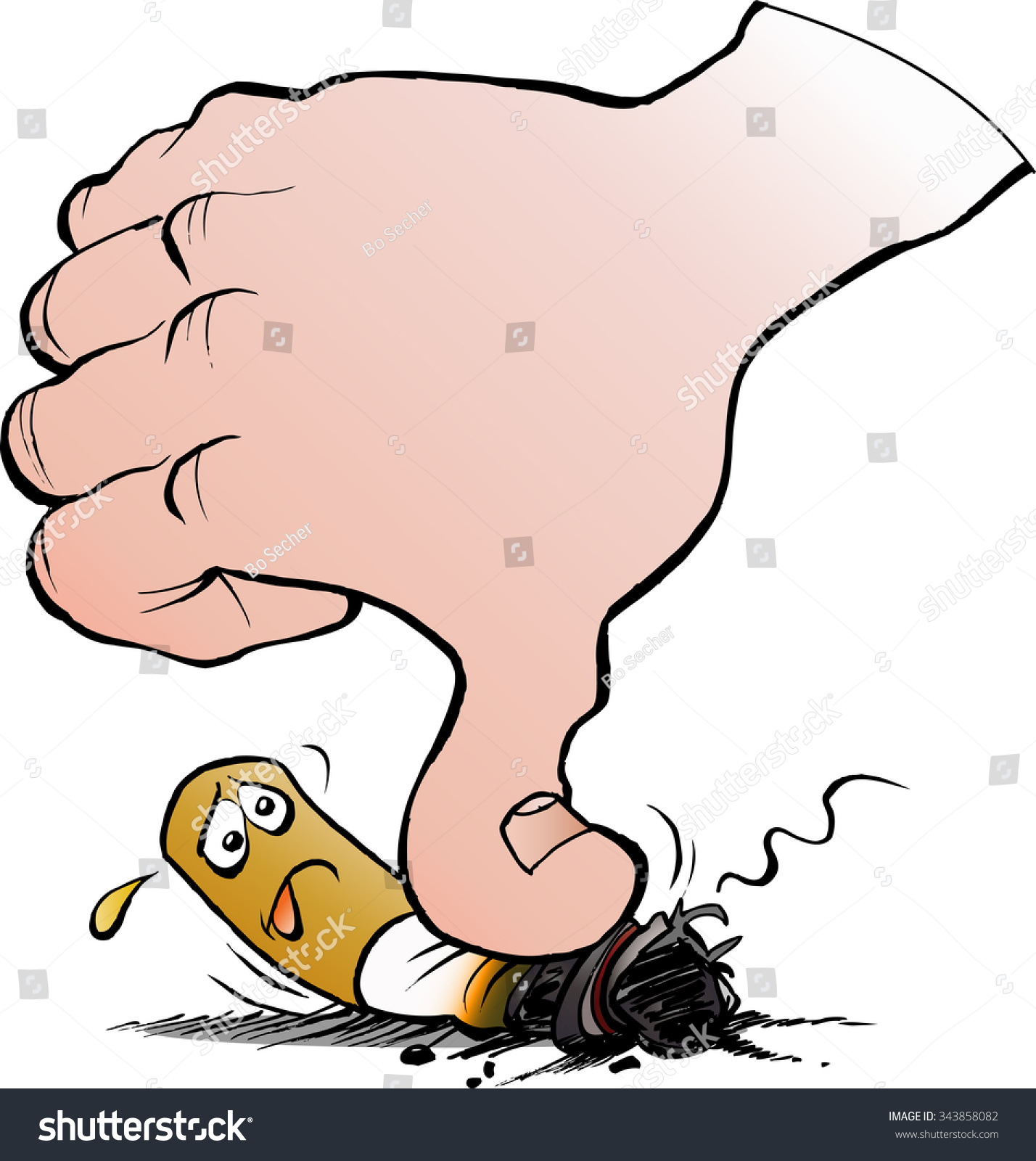 Vector Cartoon Illustration Stop Smoking Stock Vector (Royalty Free ...