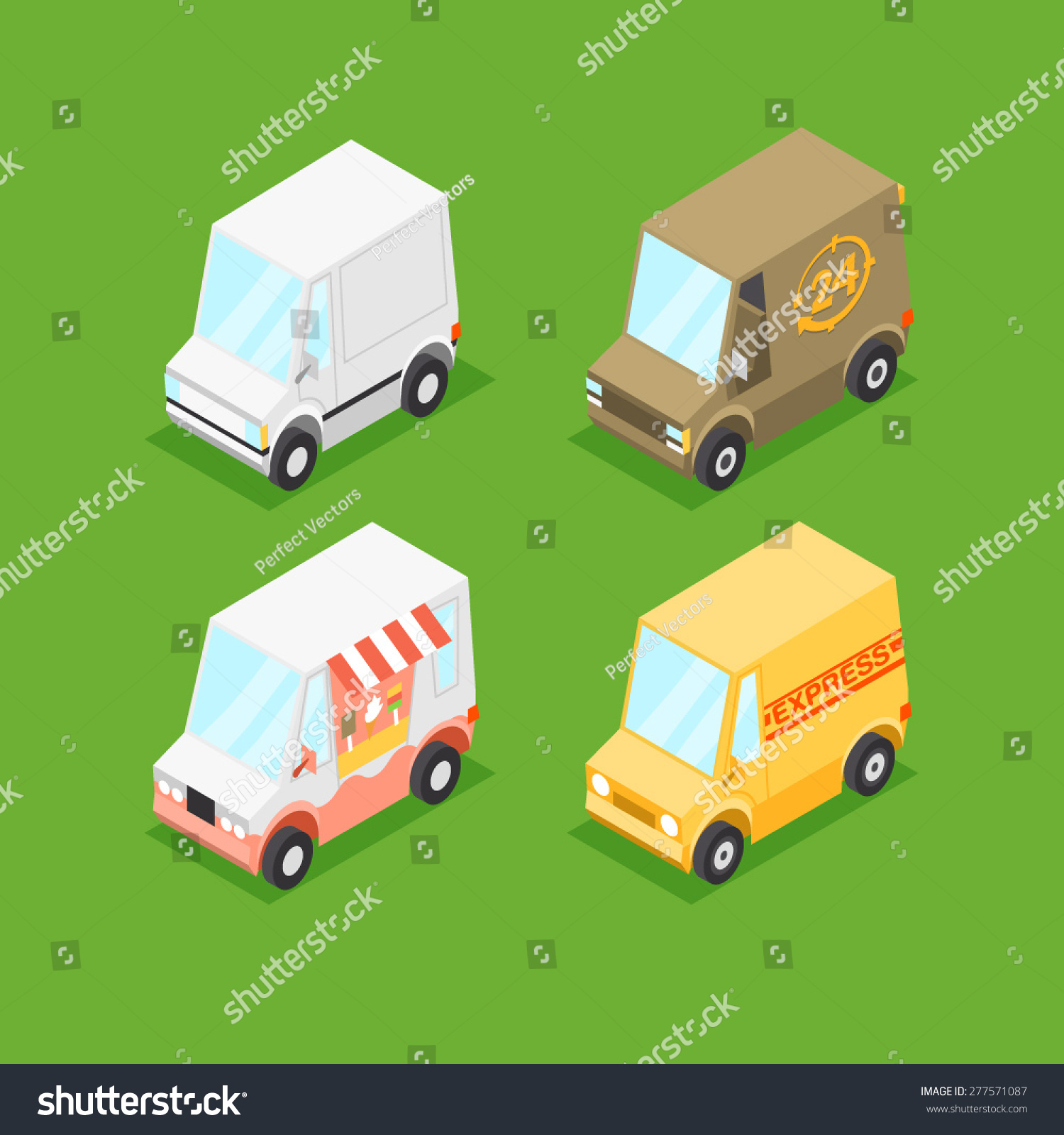 Vector Cartoon Isometric Minivans: vector de stock (libre de regalías) 277571087 | Shutterstock