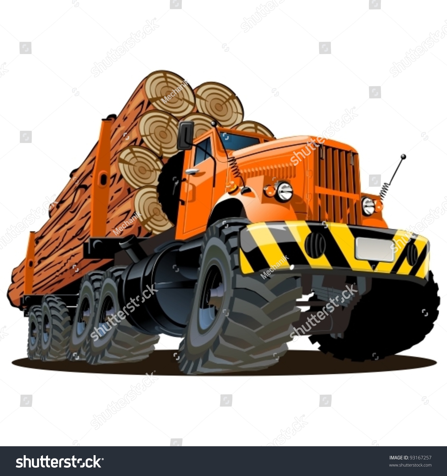 Vector Cartoon Logging Truck Stock Vector (Royalty Free) 93167257 ...