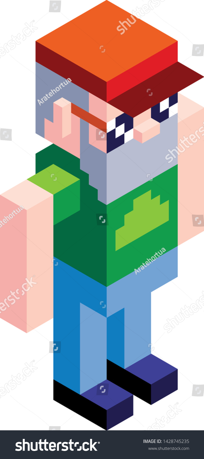 Vector Cartoon Low Poly Old Man: เวกเตอร์สต็อก (ปลอดค่าลิขสิทธิ์ ...