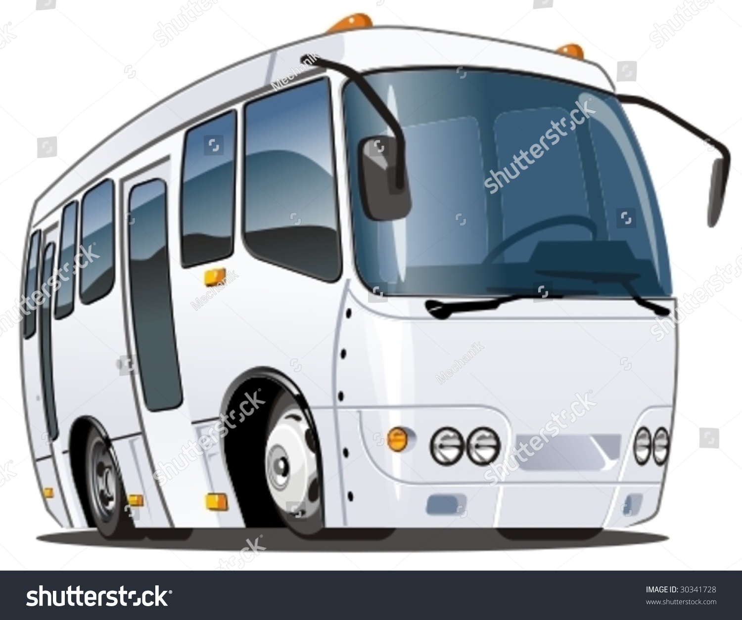 Vector Cartoon Passenger Bus Stock Vector (Royalty Free) 30341728