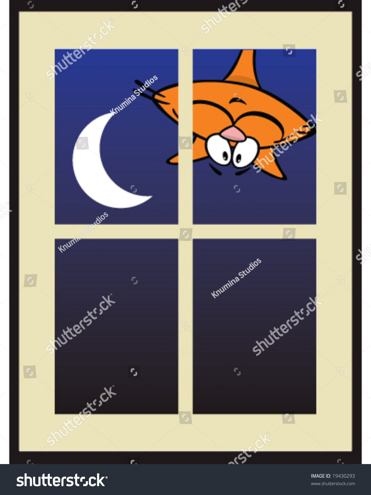 Vector Cartoon Peeping Tom Cat Window: เวกเตอร์สต็อก (ปลอดค่าลิขสิทธิ์ ...