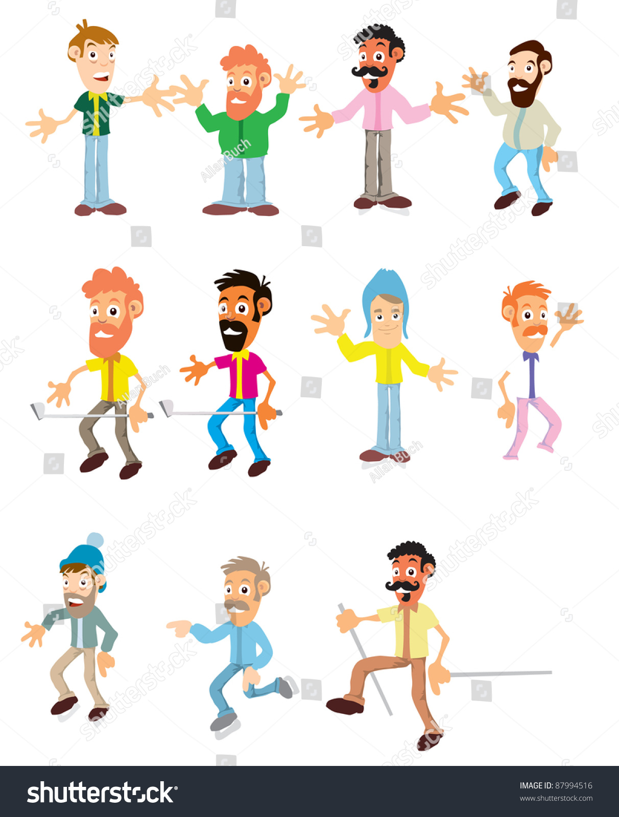 Vector Cartoon People Men Stock Vector (Royalty Free) 87994516 ...