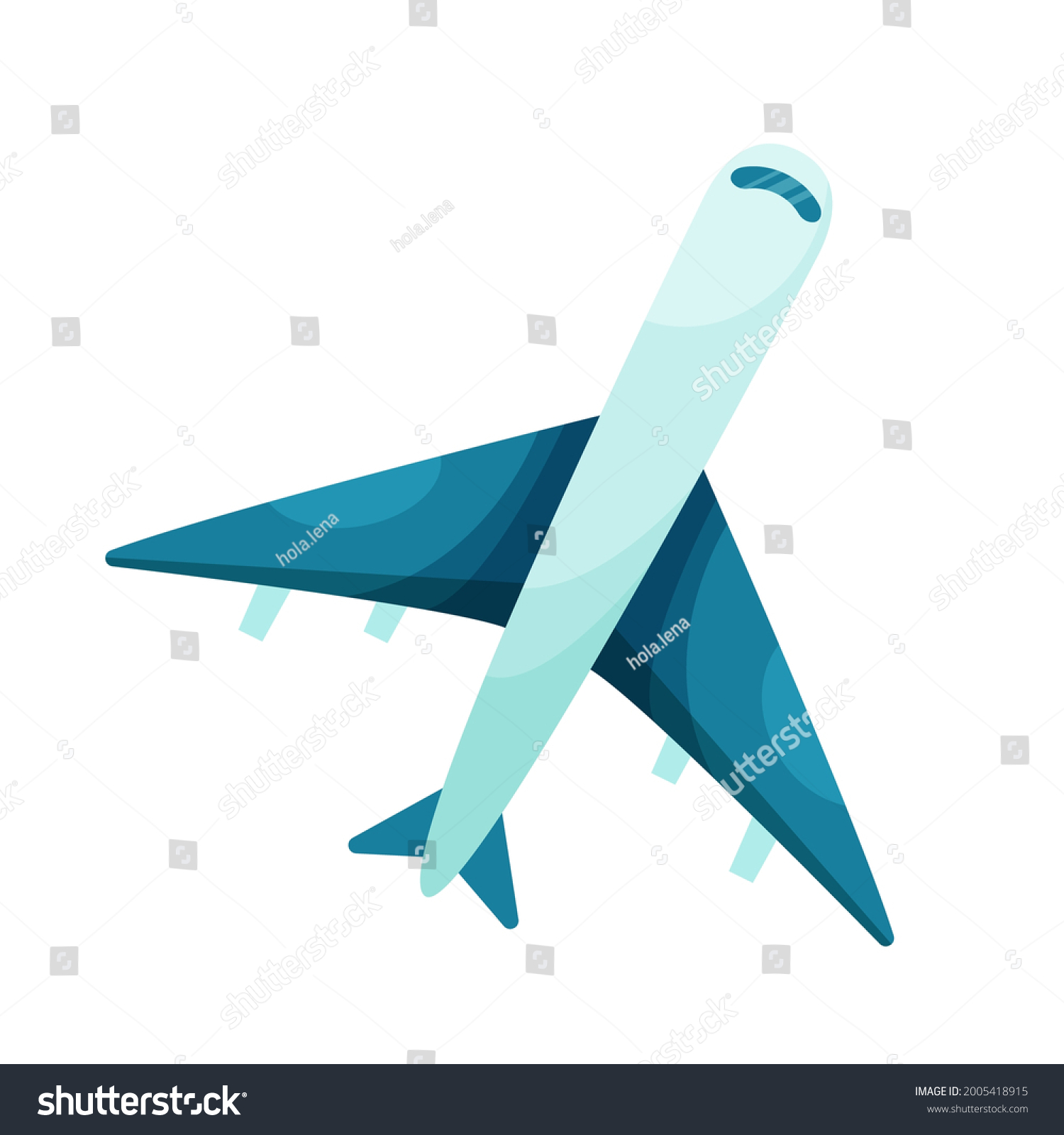 Vector Cartoon Plane Top View Stock Vector (Royalty Free) 2005418915 ...