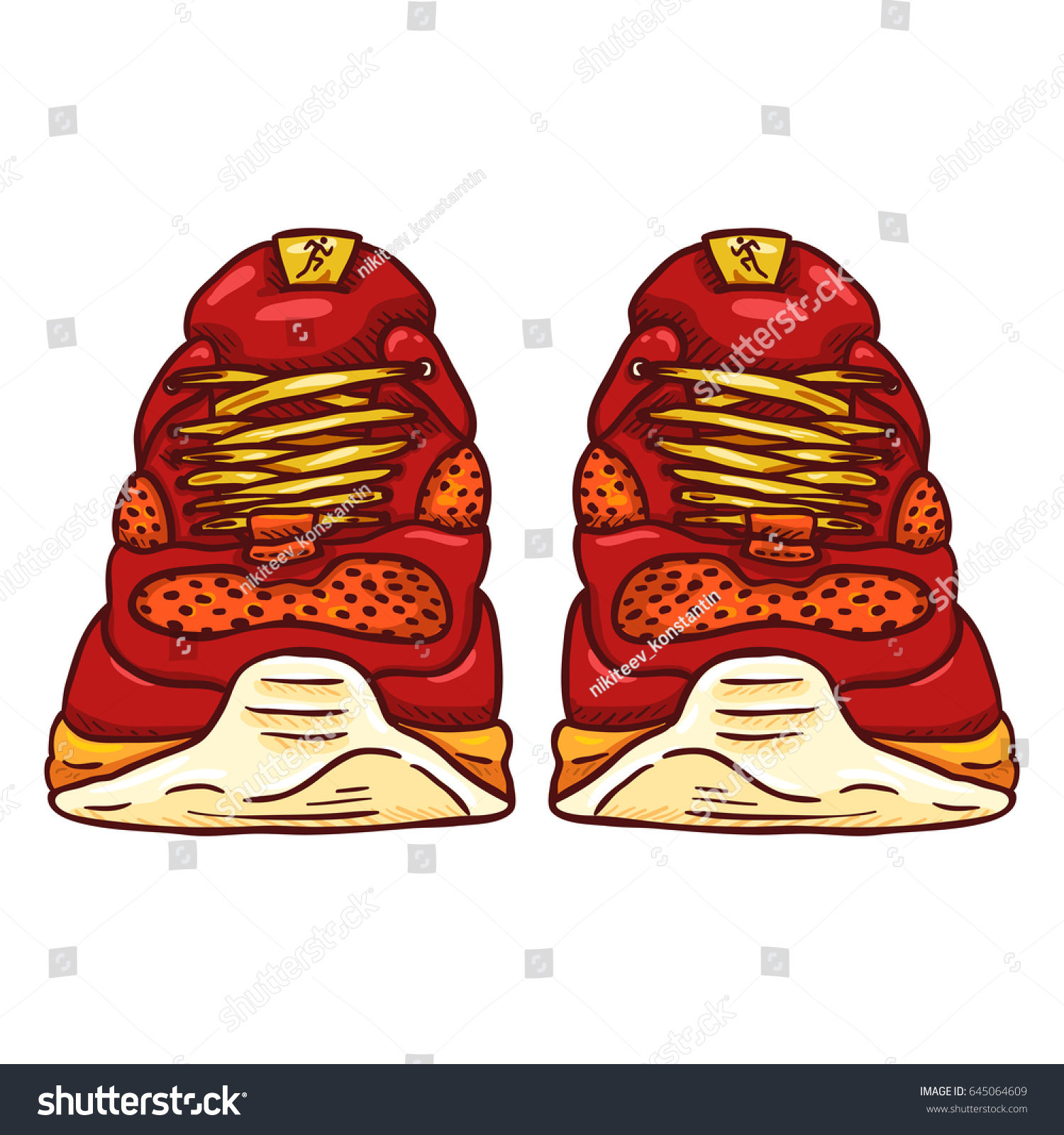 Vector Cartoon Red Running Shoes Front Stock Vector (Royalty Free ...