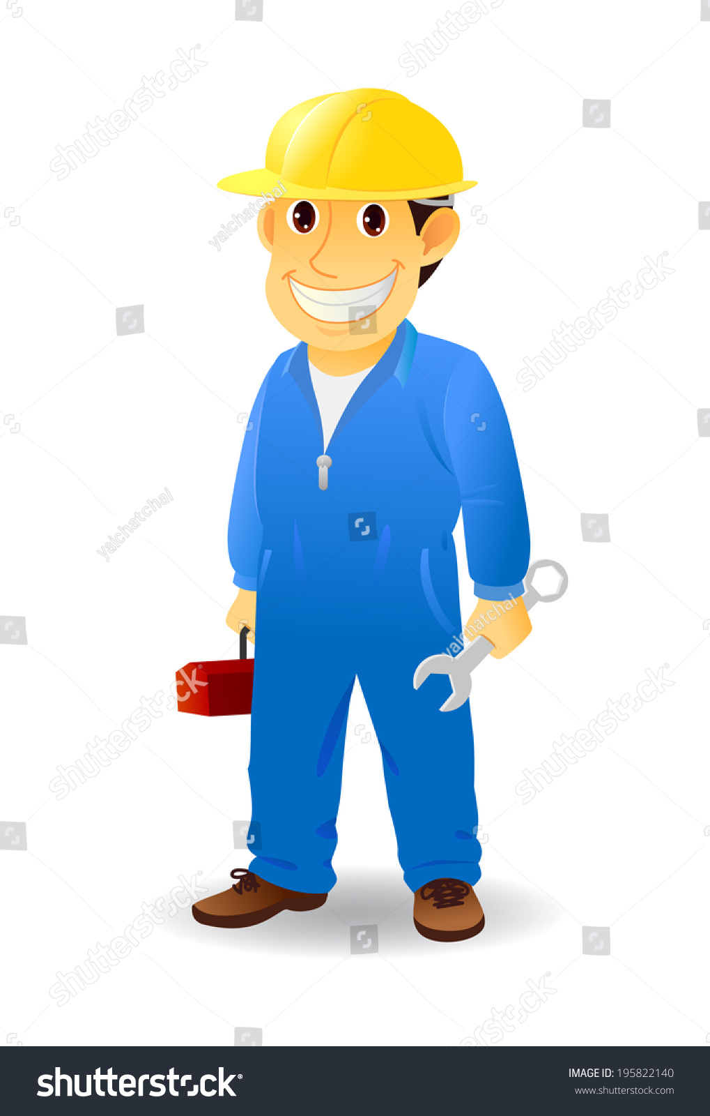 Vector Cartoon Repairman Stock Vector (Royalty Free) 195822140
