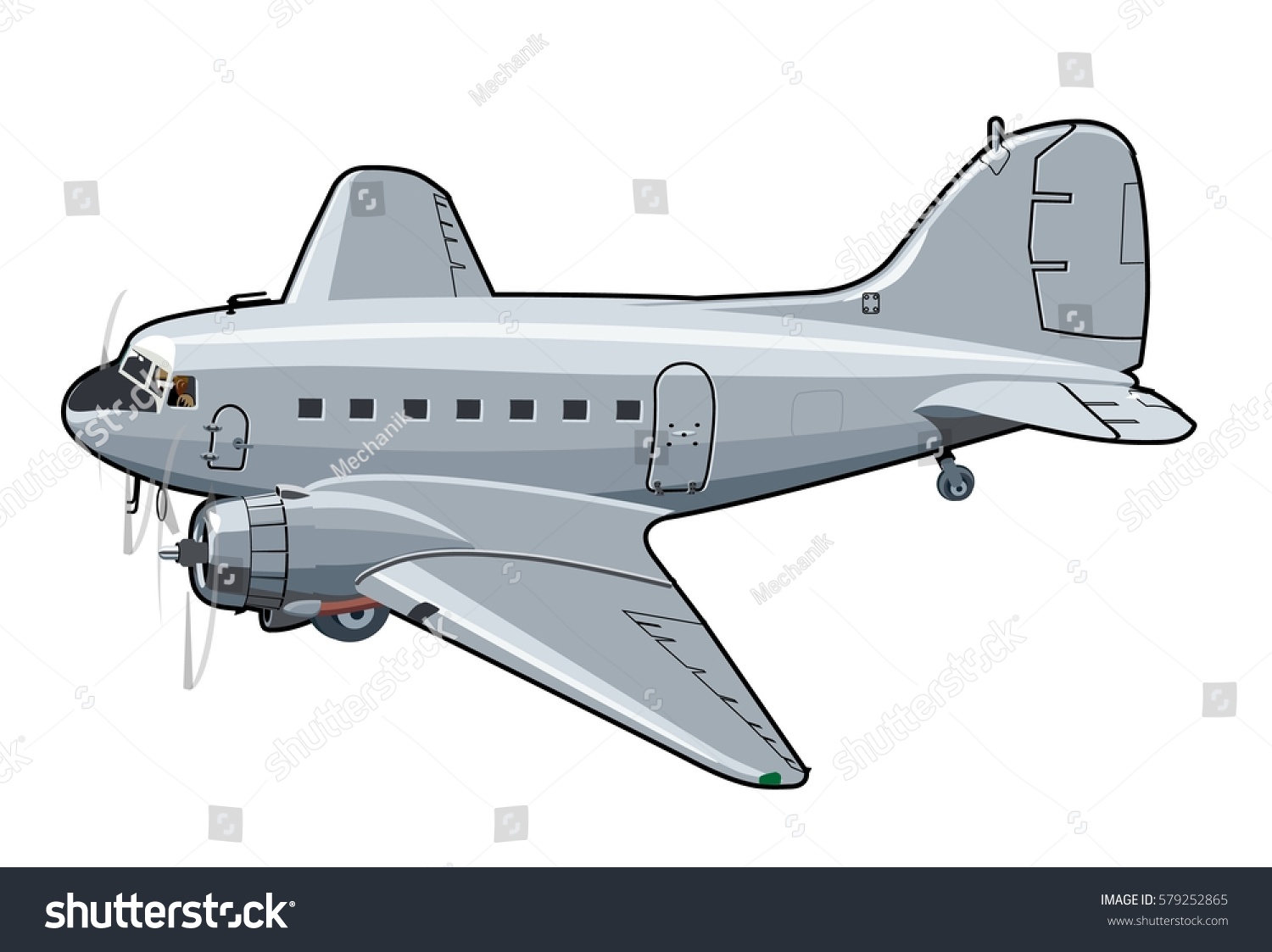 Vector Cartoon Retro Cargo Plane Available: เวกเตอร์สต็อก (ปลอดค่า ...