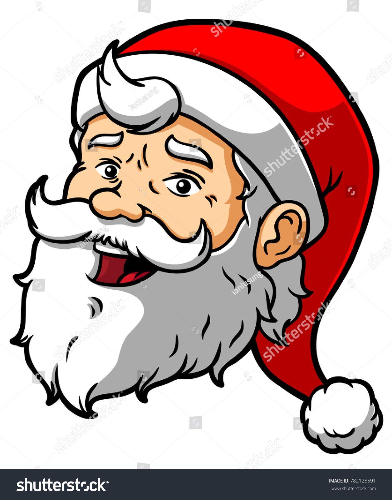 Vector Cartoon Santa Head Laughing: vector de stock (libre de regalías ...