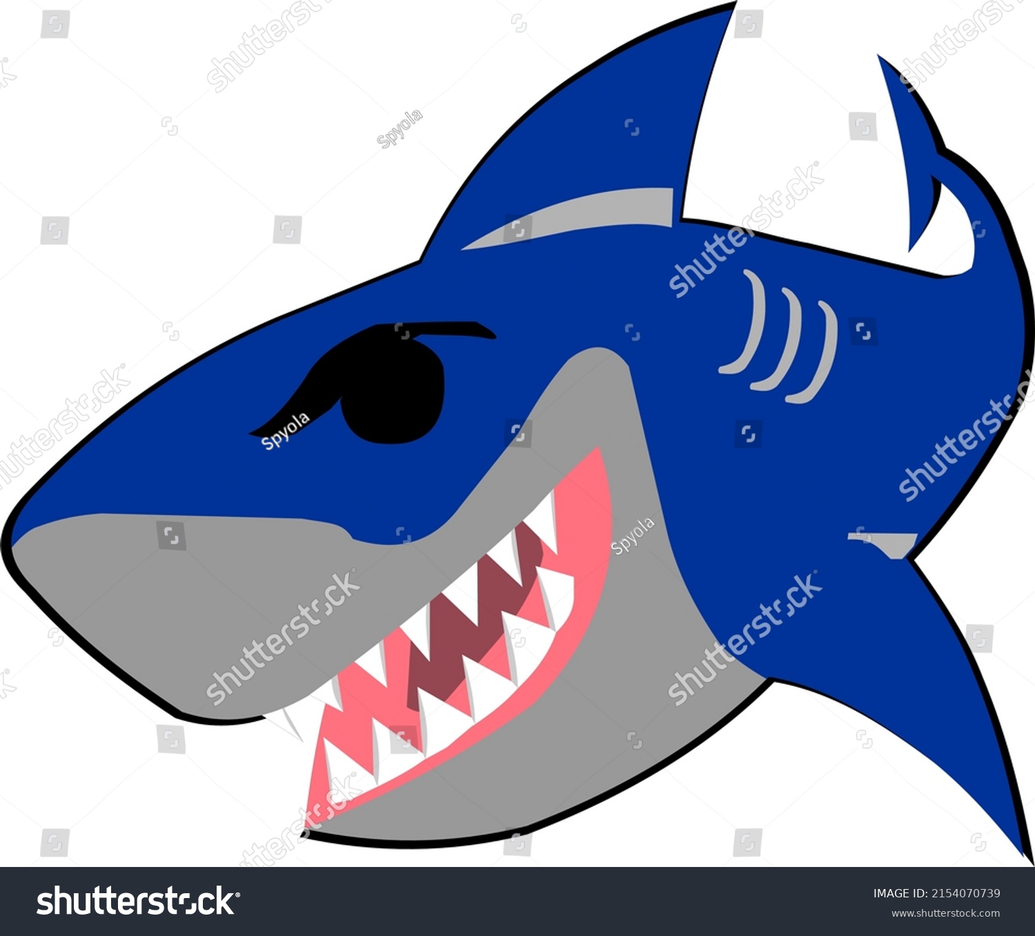 Vector Cartoon Shark Sharp Teeth Stock Vector (Royalty Free) 2154070739 ...