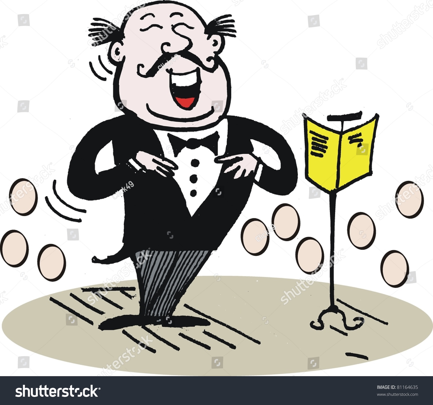 Vector Cartoon Showing Operatic Tenor Singing Stock Vector 81164635 ...