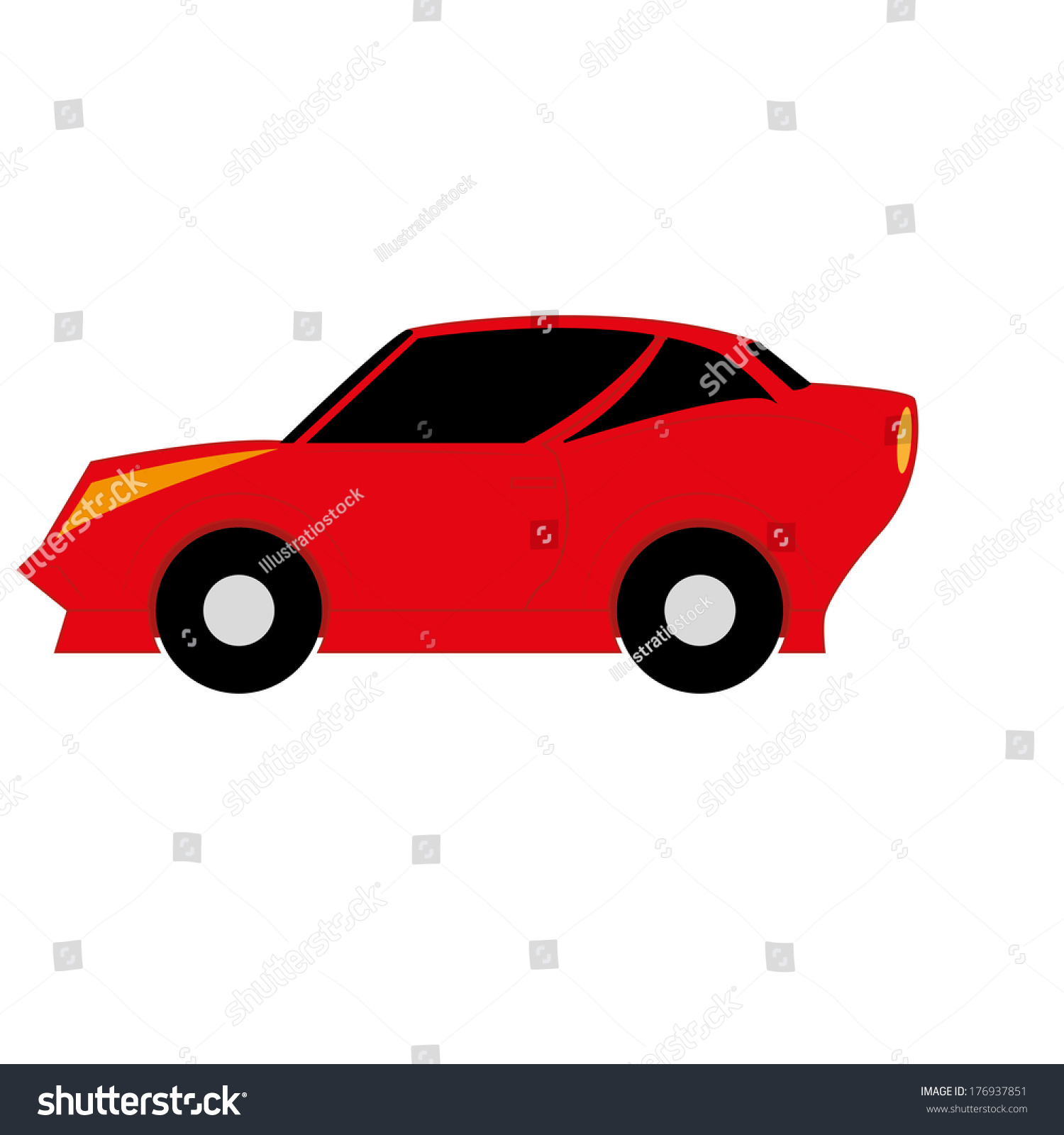 Vector Cartoon Simple Car On White Stock Vector (Royalty Free ...