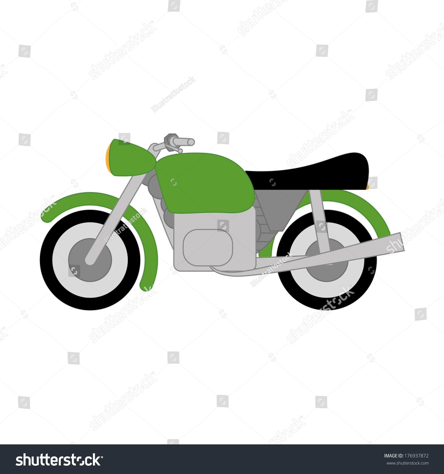 Vector Cartoon Simple Motorcycle On White Stock Vector (Royalty Free ...