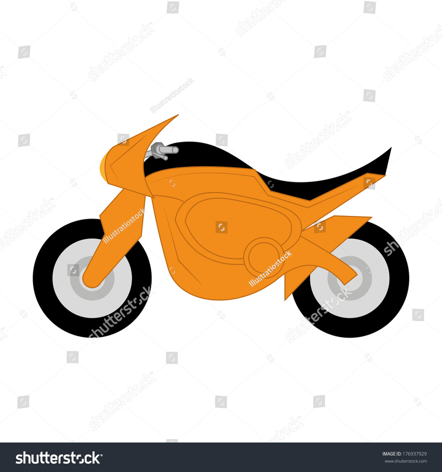Vector Cartoon Simple Motorcycle On White Stock Vector (Royalty Free ...