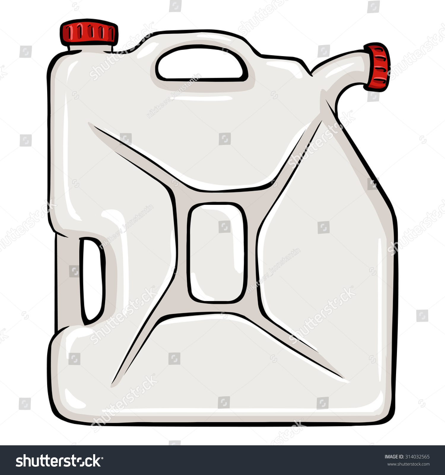 Vector Cartoon Single White Jerry Can Stock Vector (Royalty Free) 314032565