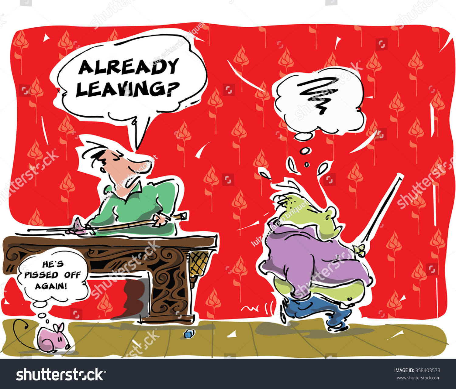 Vector Cartoon Snooker Billiards Stock Vector (Royalty Free) 358403573