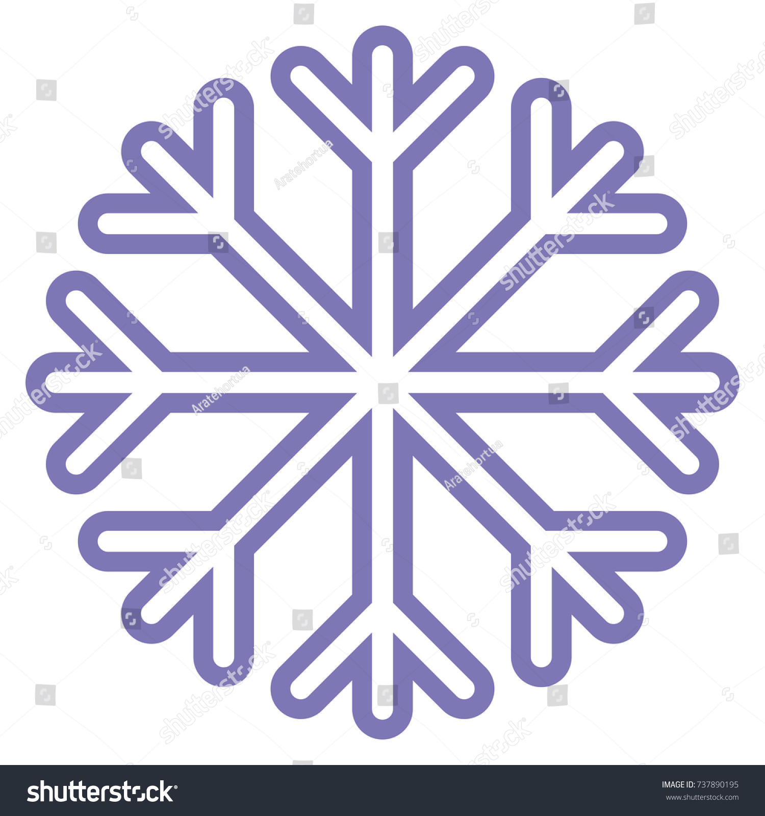 Vector Cartoon Snowflake Isolated On White Stock Vector (Royalty Free ...