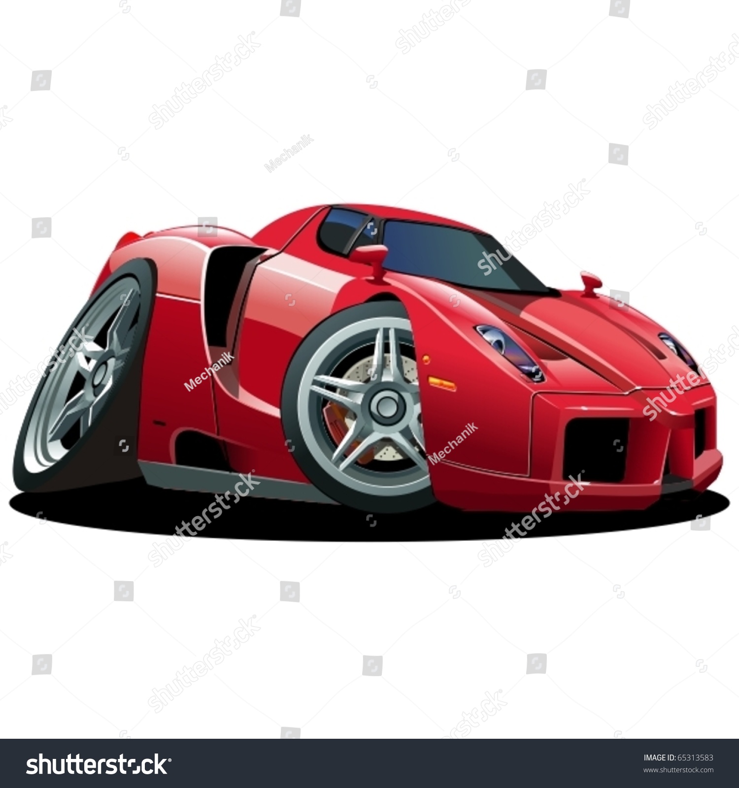 Vector Cartoon Sportcar Stock Vector (Royalty Free) 65313583