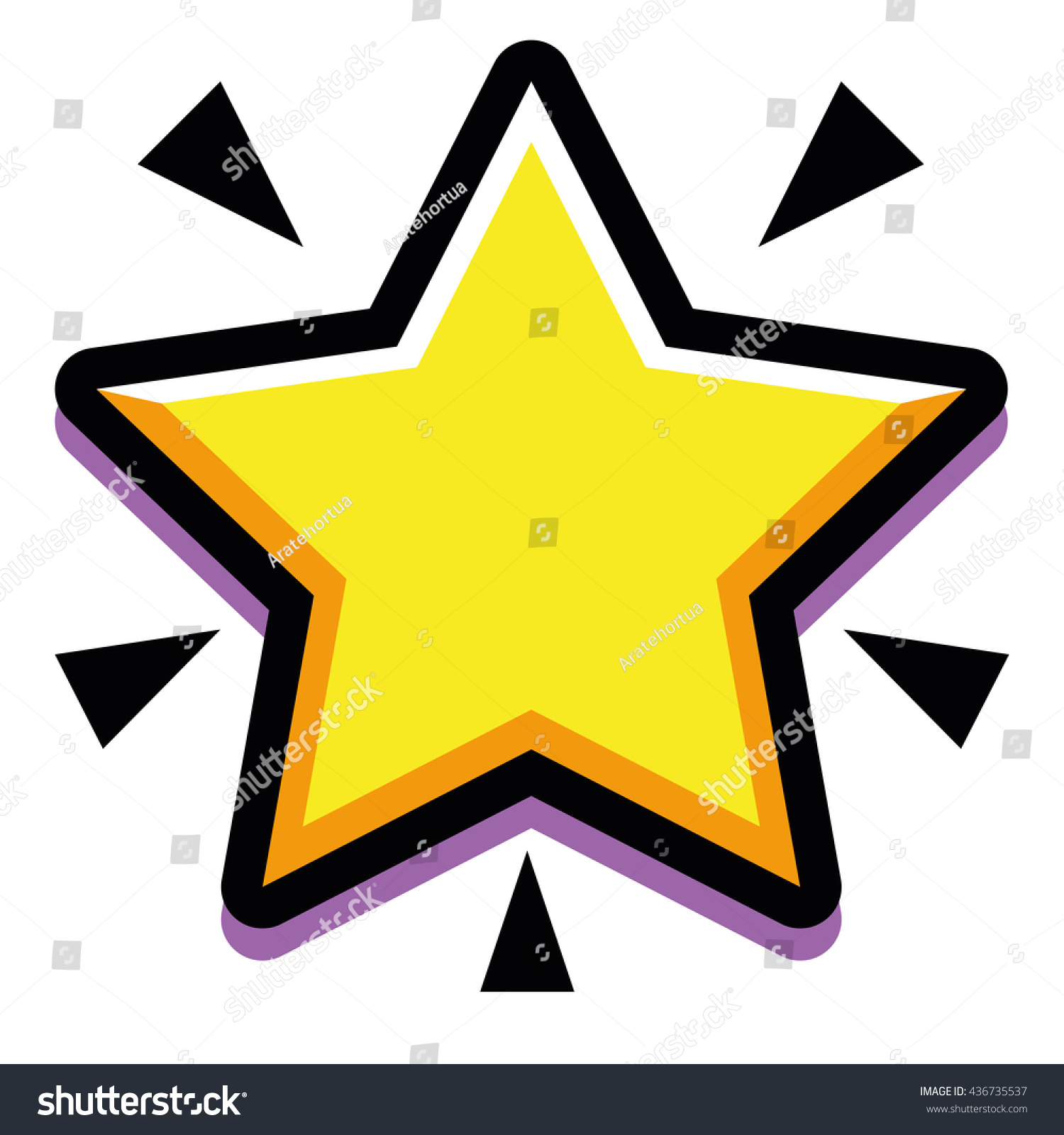 Vector Cartoon Star Isolated On White: เวกเตอร์สต็อก (ปลอดค่าลิขสิทธิ์ ...