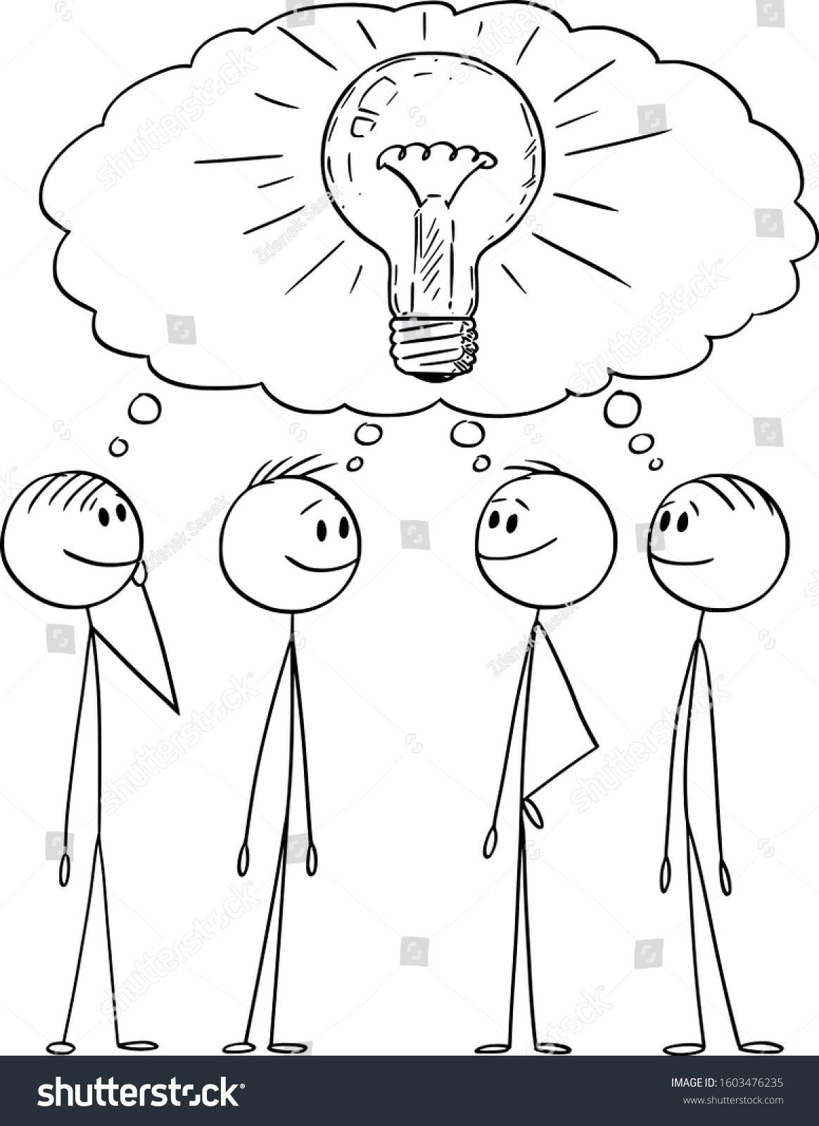 Vector Cartoon Stick Figure Drawing Conceptual เวกเตอร์สต็อก ปลอดค่า