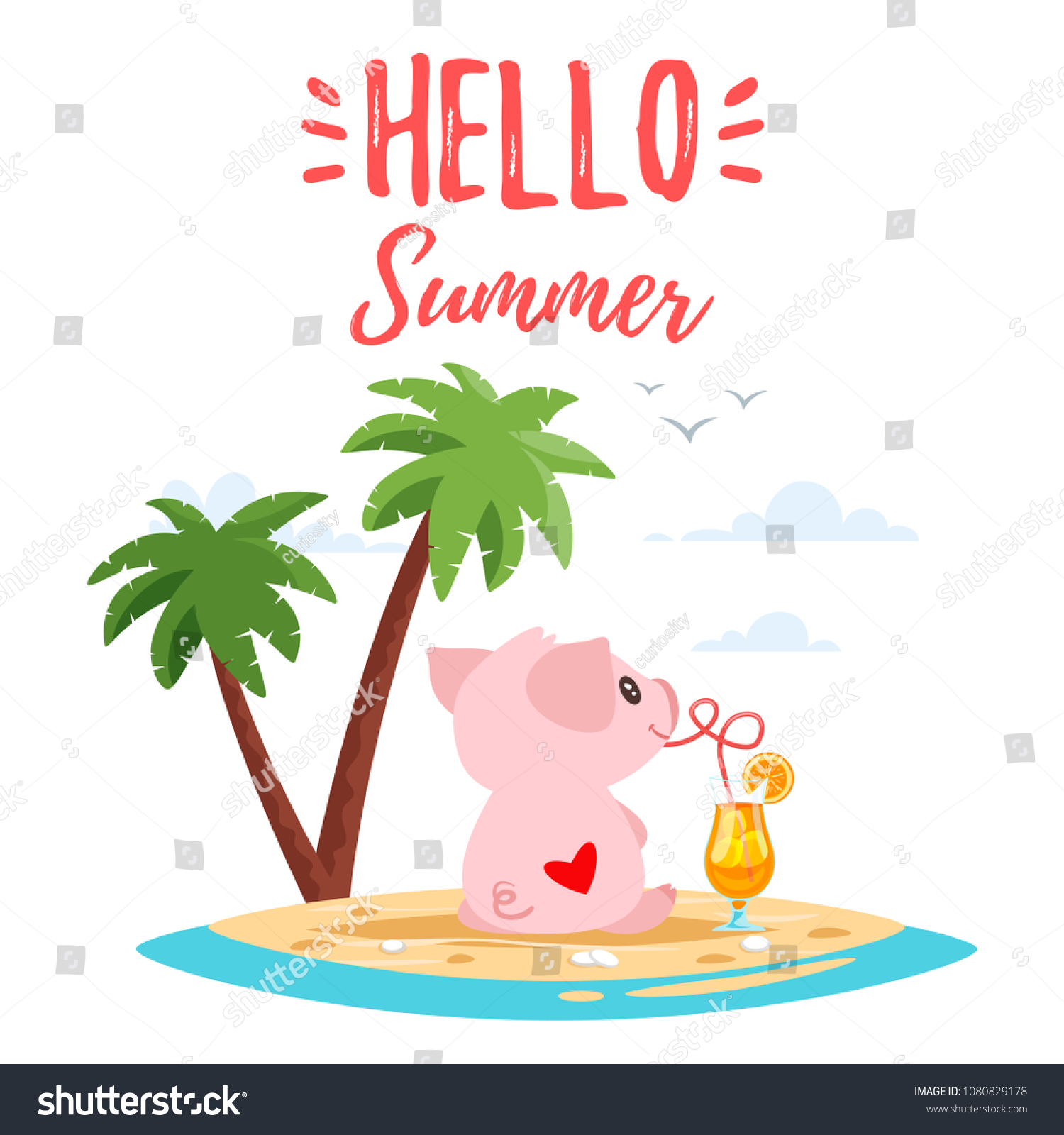 Vector Cartoon Style Illustration Cute Pink: vector de stock (libre de ... Vector Cartoon Style Illustration Cute Pink: vector de stock (libre de ...