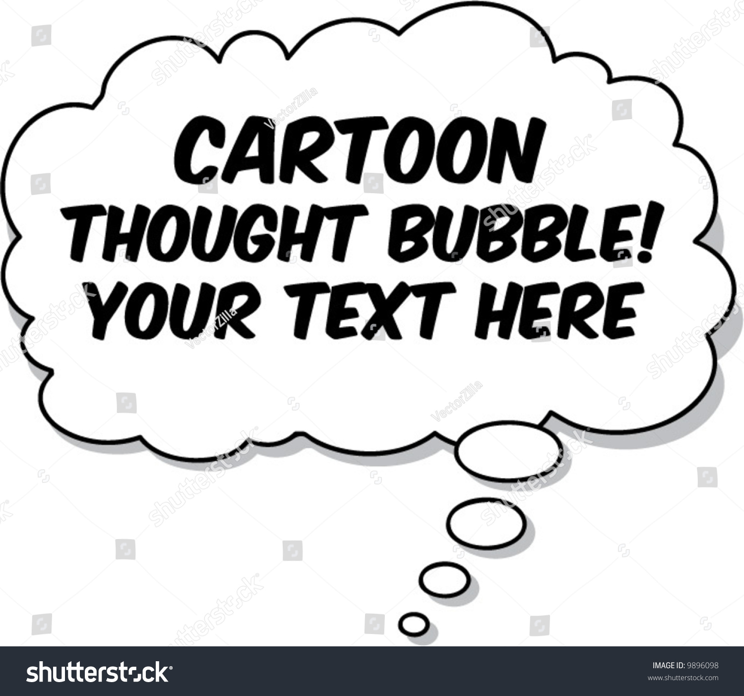 Vector Cartoon Thought Bubble Add Your Stock Vector 9896098 - Shutterstock