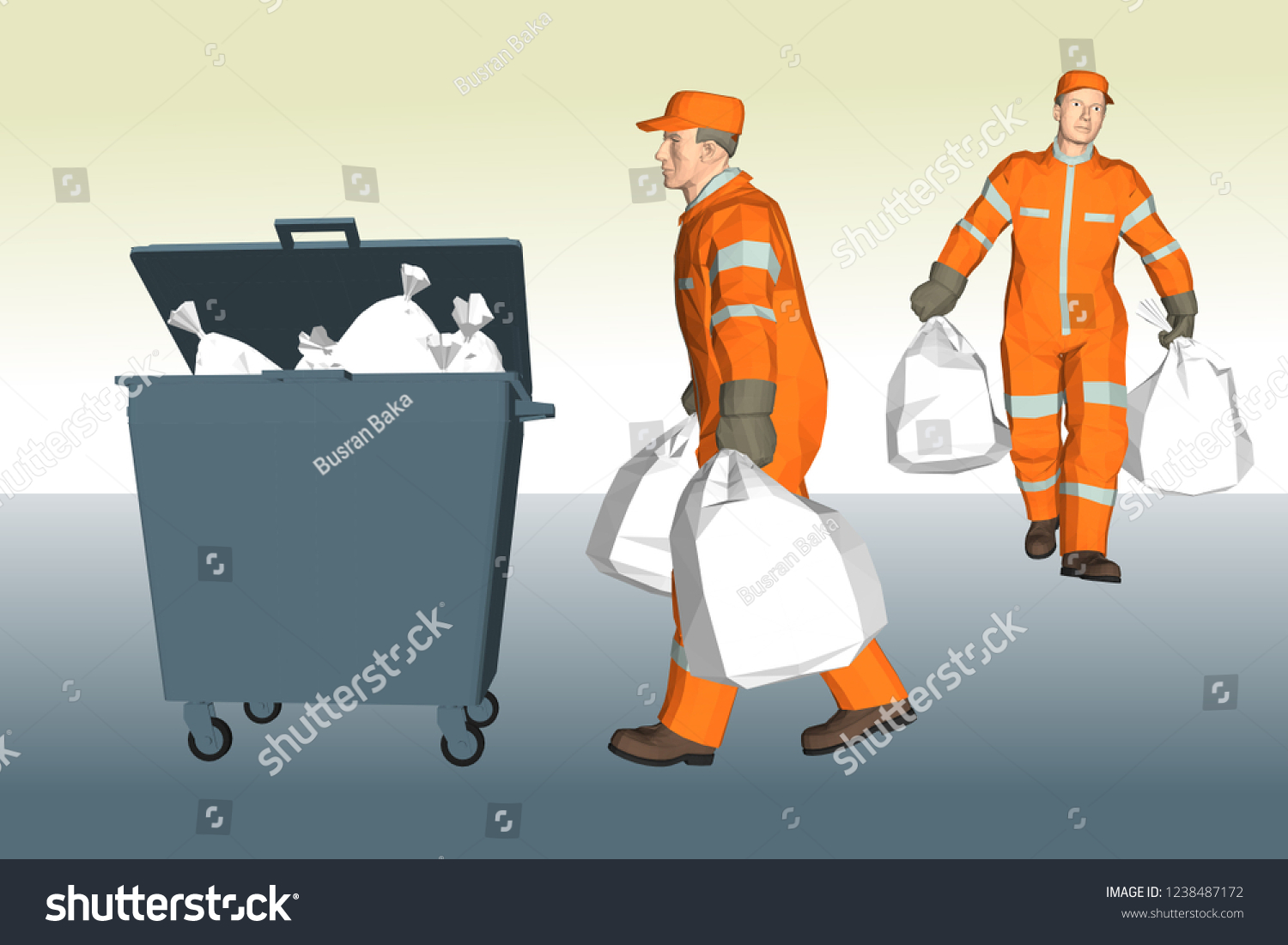 Vector Cartoon Trash 3d People Stock Vector (Royalty Free) 1238487172