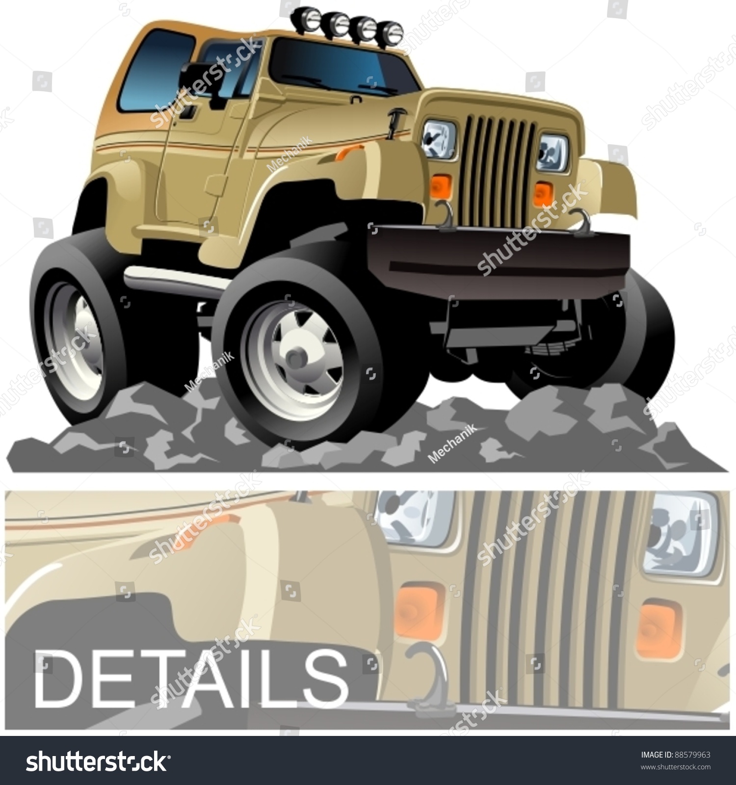 Vector Cartoon 4x4 Car Stock Vector (Royalty Free) 88579963