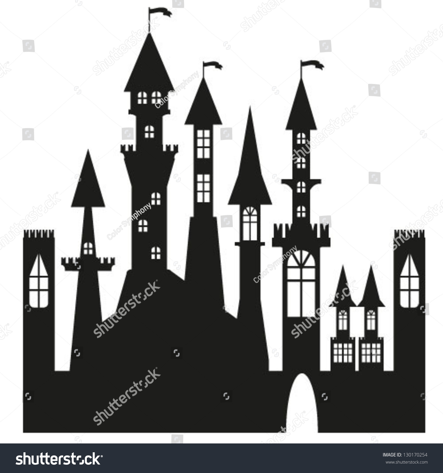 Vector Castle Silhouette 스톡 벡터(사용료 없음) 130170254 - Shutterstock