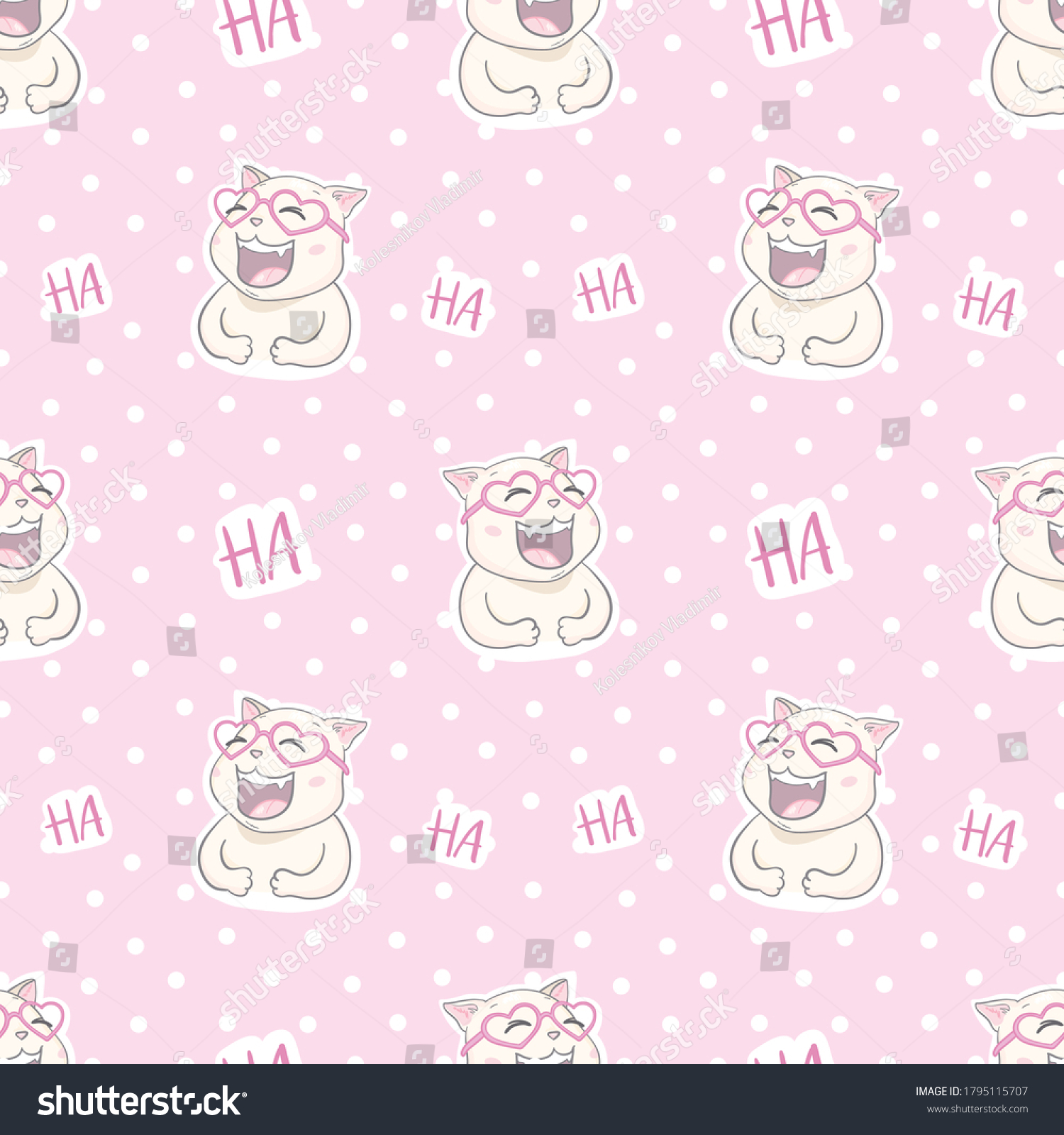 Vector Cat Pattern Cat Illustration Seamless Stock Vector (Royalty Free ...