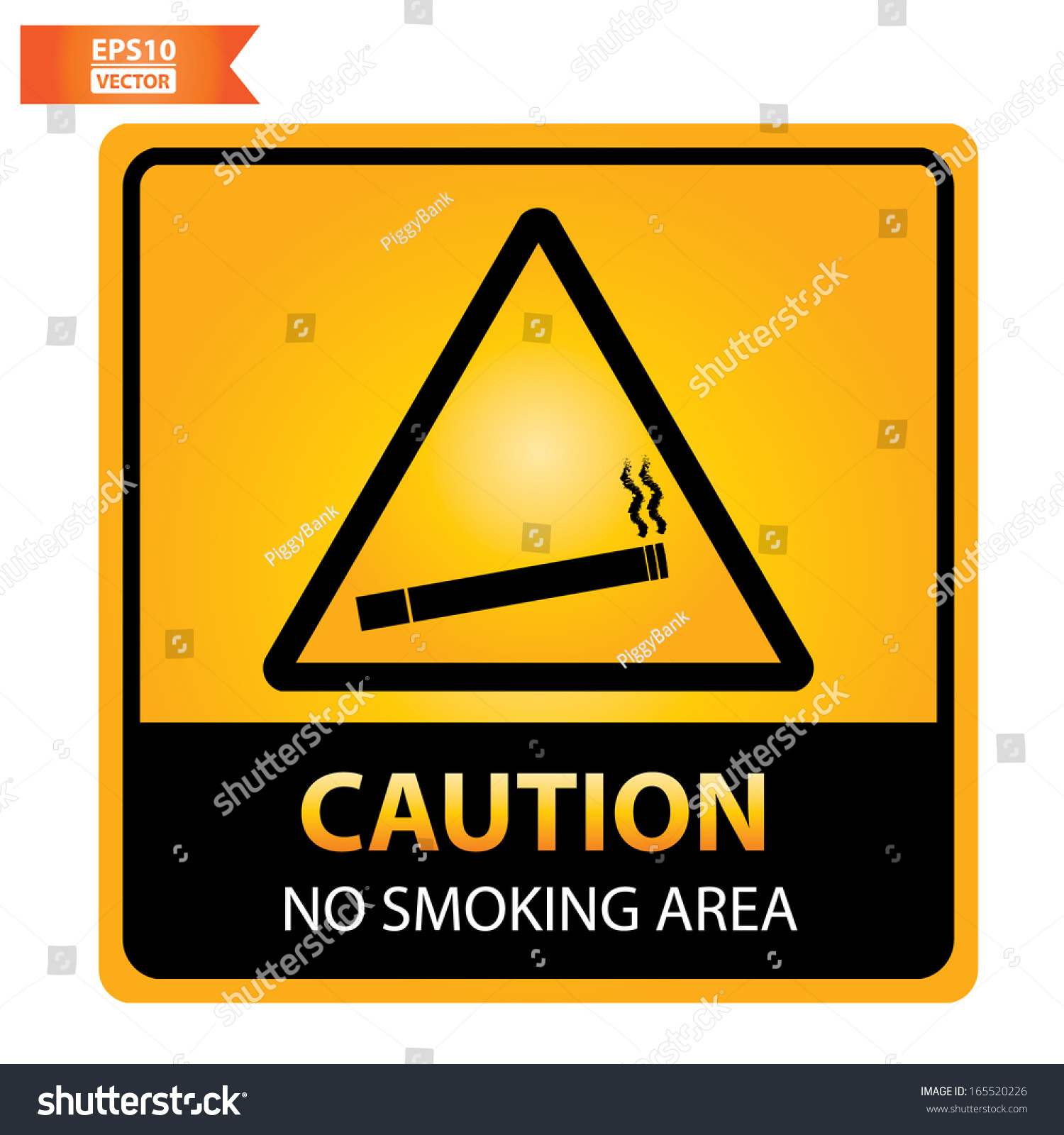 Vector Caution No Smoking Area Sign Stock Vector (Royalty Free) 165520226