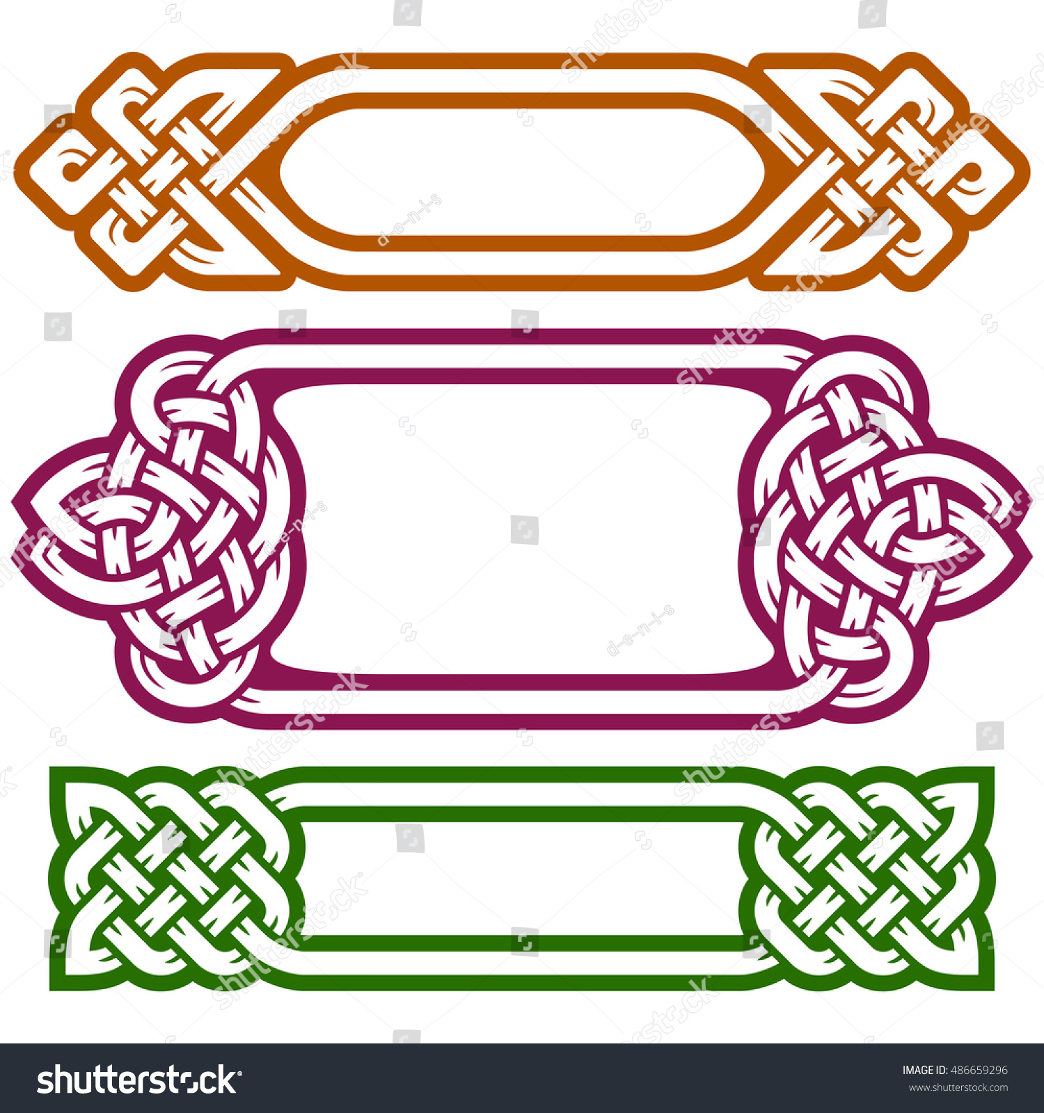 Vector Celtic Frame Set Isolated On Stock Vector (Royalty Free ...