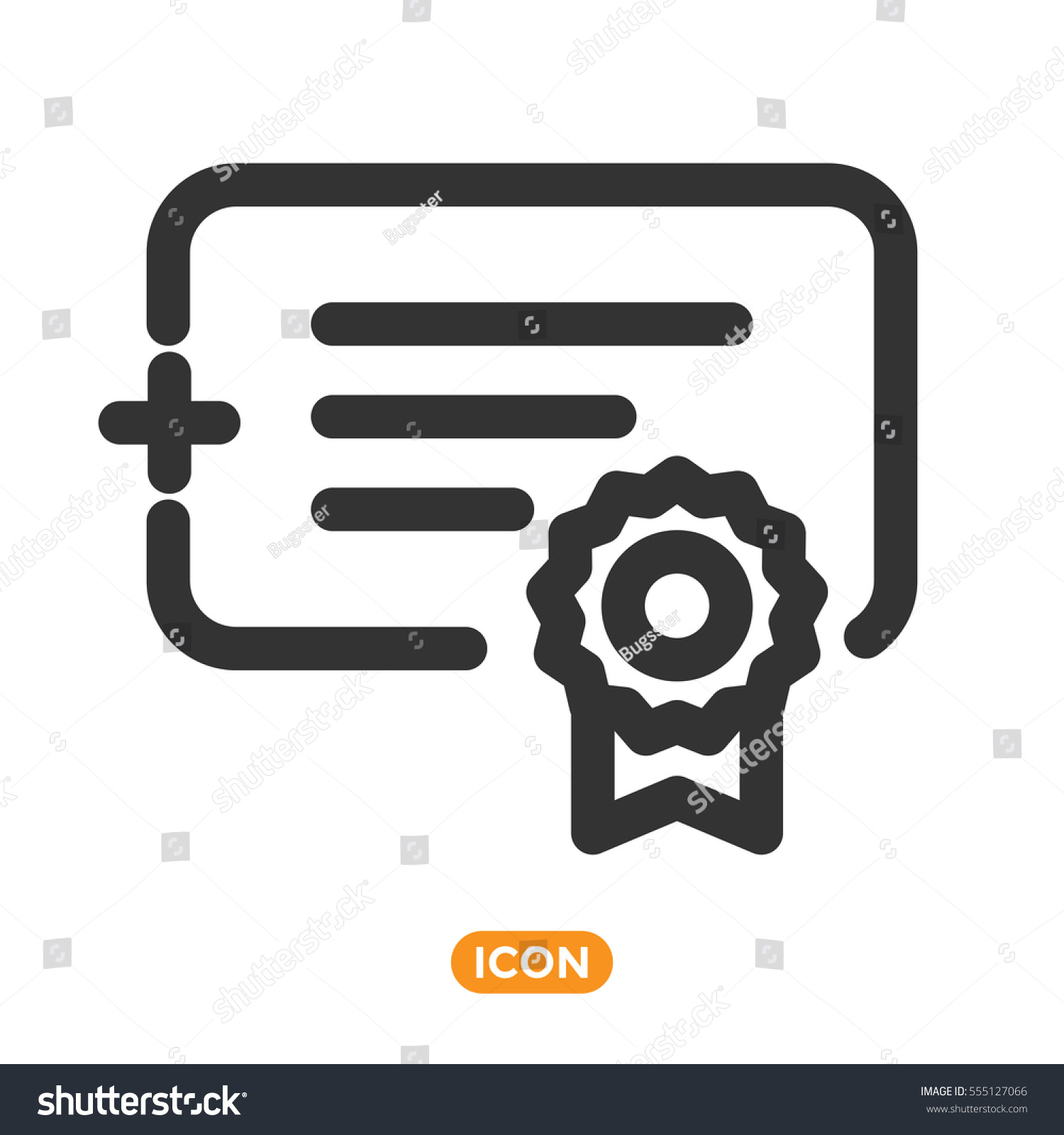 Vector Certeficate Icon Add Certificate Symbol Stock Vector (Royalty ...
