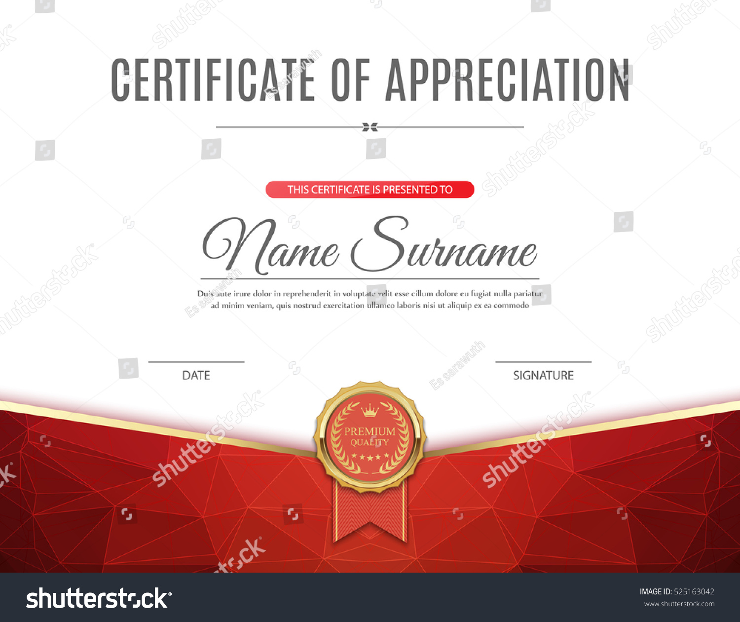 Vector Certificate Template Stock Vector Royalty Free 525163042
