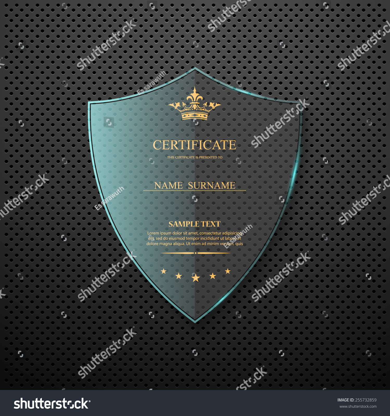Vektor Stok Vector Certificate Template Glass Shield (Tanpa Royalti ...