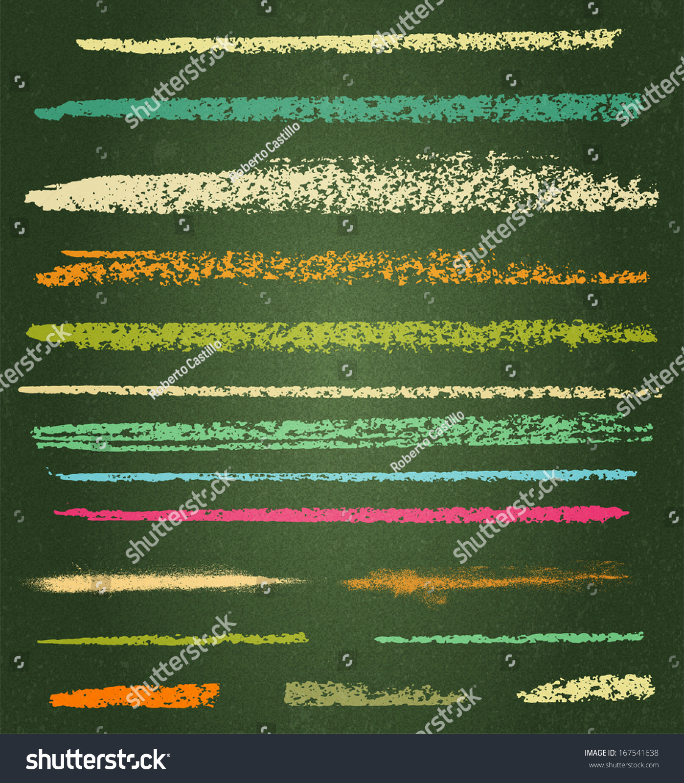 Vector Chalk Lines Brushes Stock Vector (Royalty Free) 167541638
