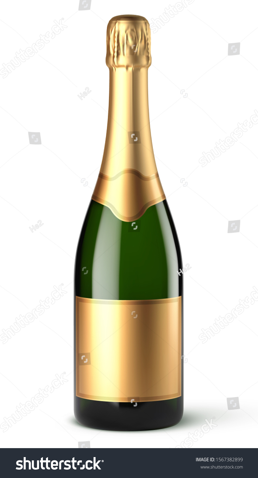 Vector Champagne Bottle On White Background Stock Vector (Royalty Free ...