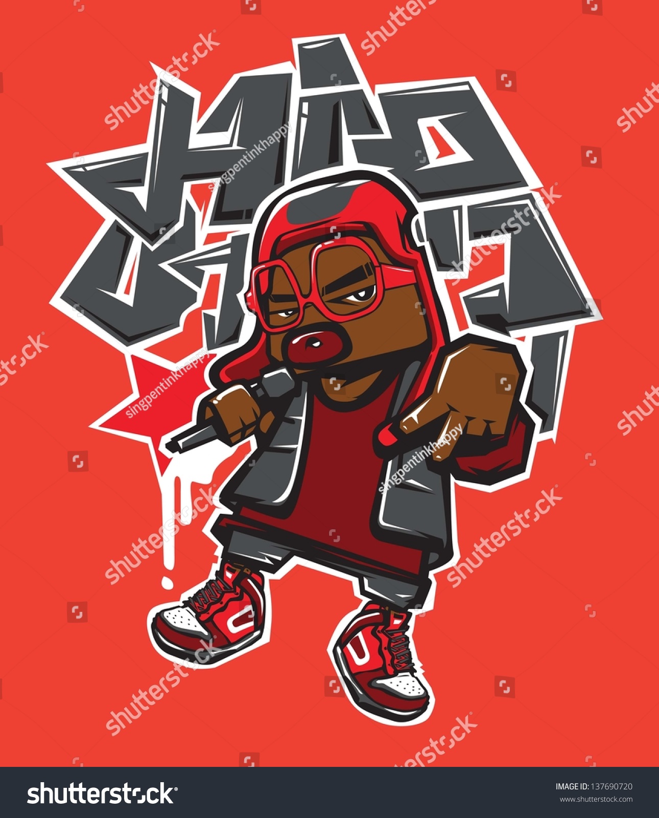 Vector Character Hip Hop Stock Vector (Royalty Free) 137690720
