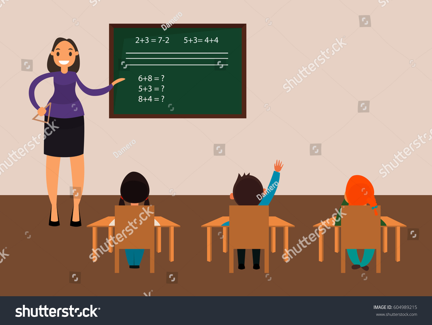 Vector Character School Teacher Classroom: เวกเตอร์สต็อก (ปลอดค่า ...