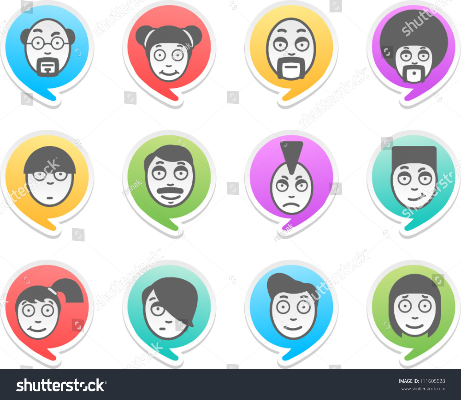 Vector Characters Bubbles Stock Vector (Royalty Free) 111605528 ...