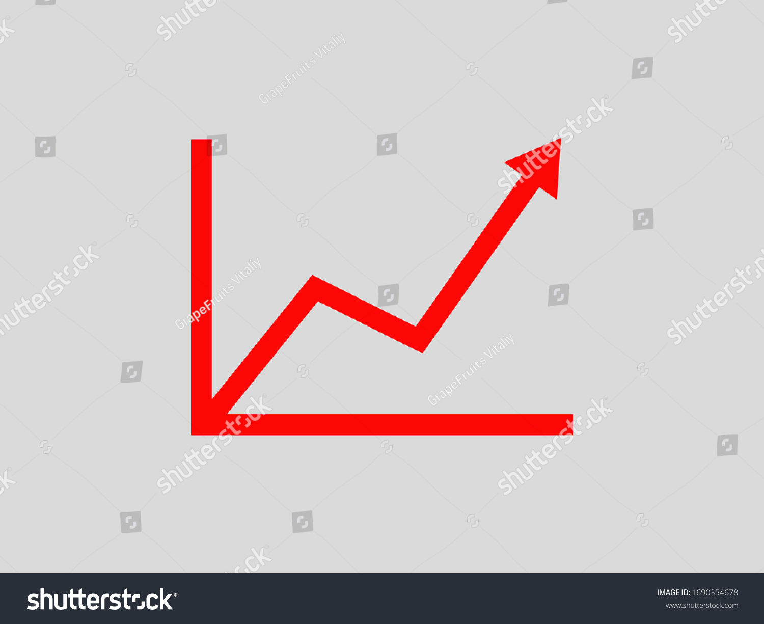 Vector Chart Icon Graph Growing Movement Stock Vector (Royalty Free ...