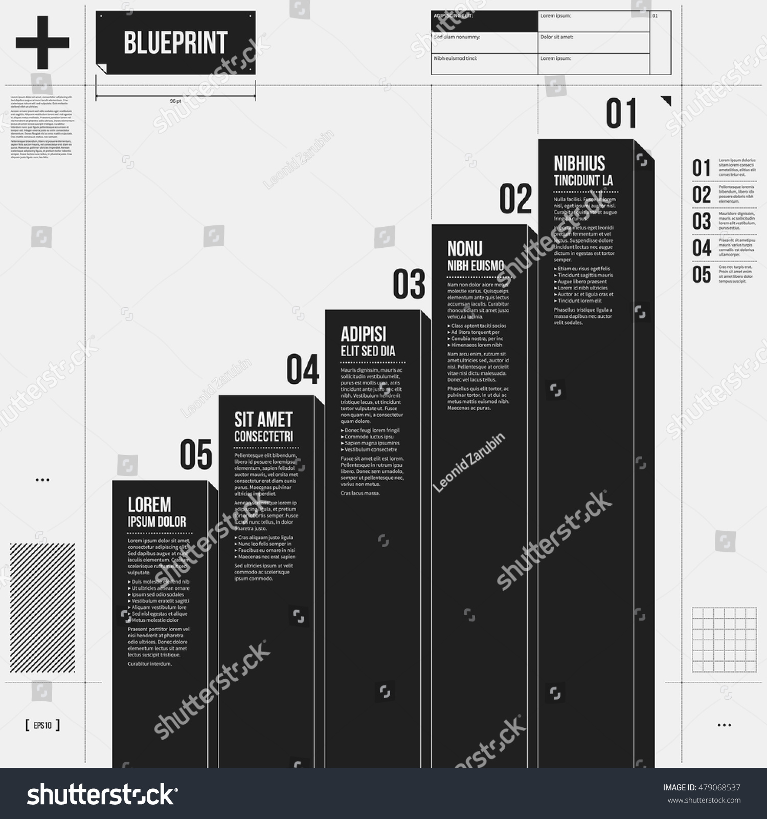 Vector Chart Template Five Stages Draft: เวกเตอร์สต็อก (ปลอดค่า ...