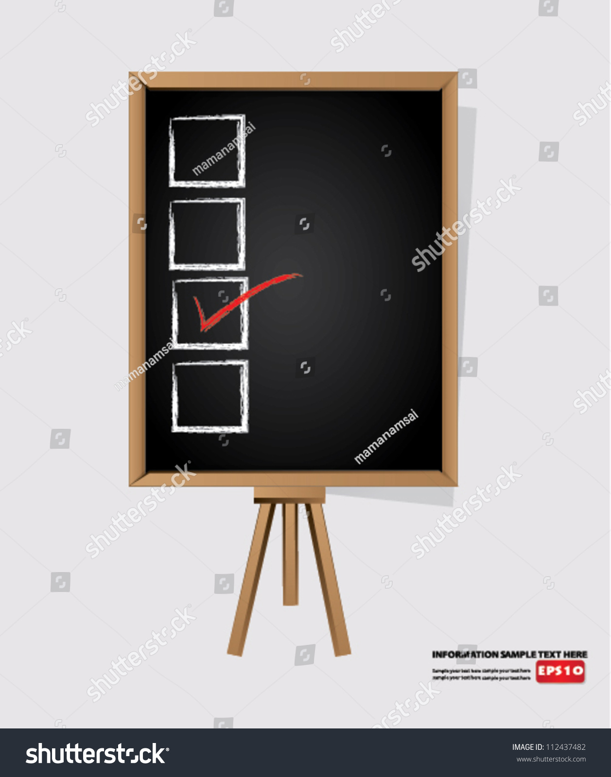 Vector Check Marks On Blackboard Background Stock Vector (Royalty Free ...