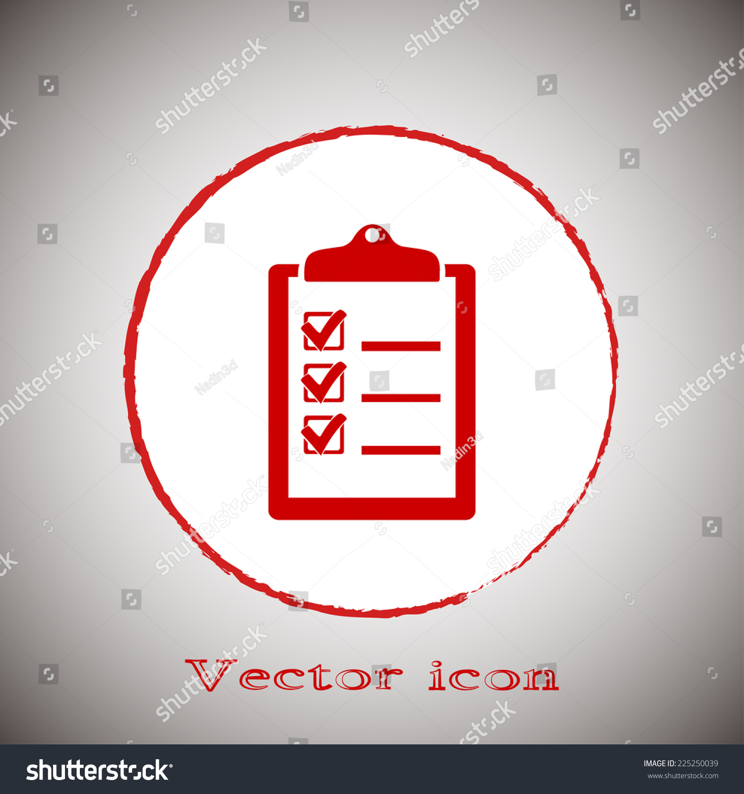 Vector Checklist Icon Red Round Button Stock Vector (Royalty Free ...