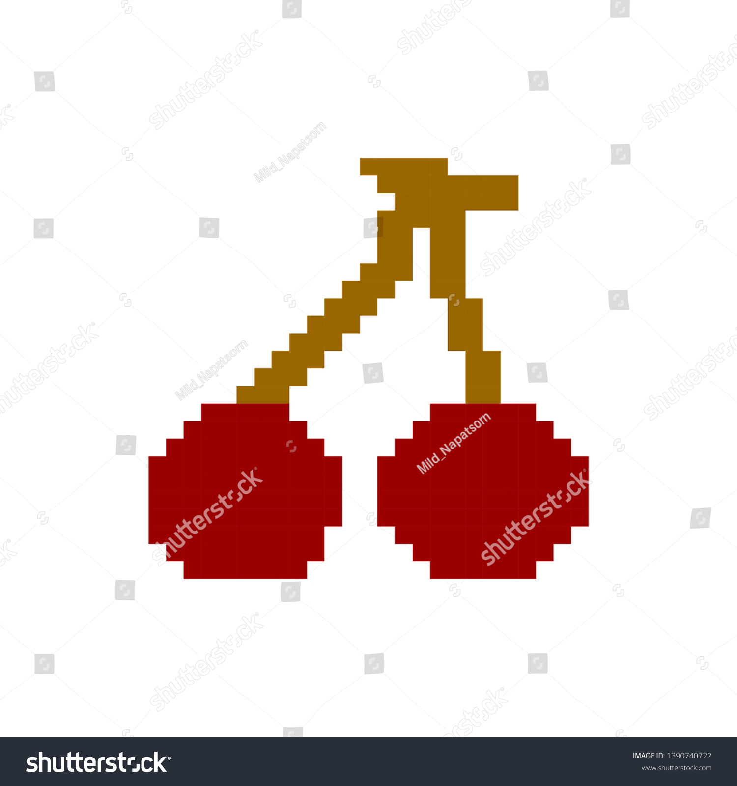 Vector Cherry Pixel Art Color: vector de stock (libre de regalías) 1390740722 | Shutterstock