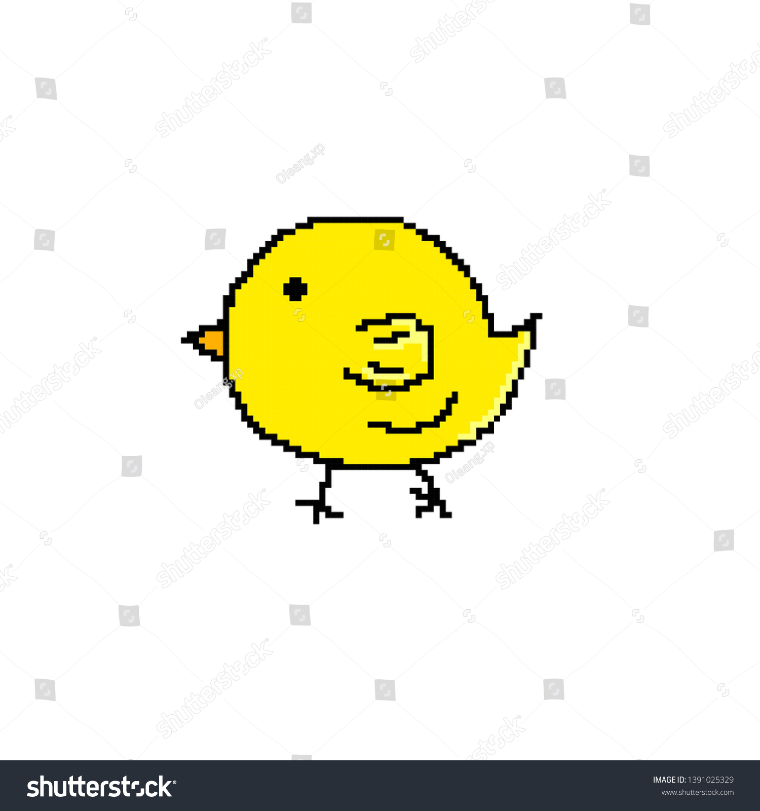 Vector Chick Concept Pixel Art Stock Vector (Royalty Free) 1391025329