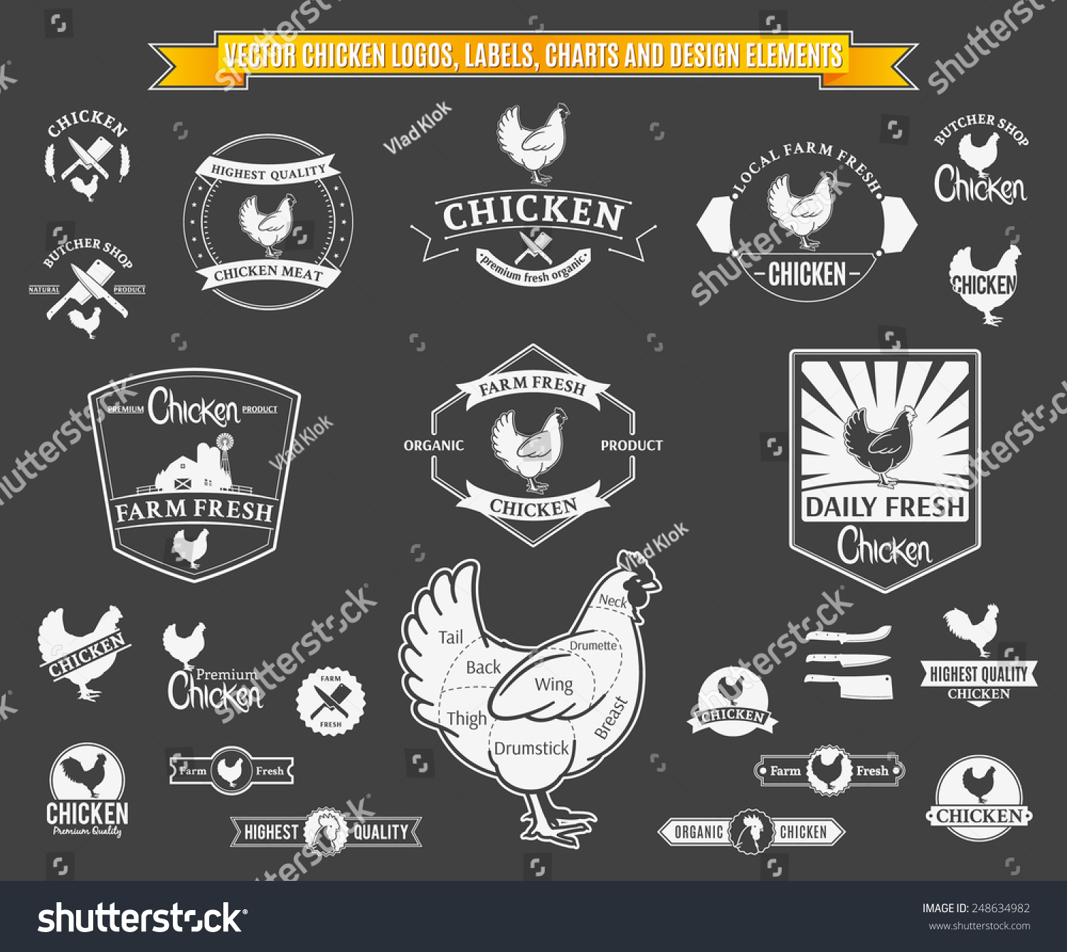 Vector Chicken Logos Labels Charts Design: Vector có sẵn (miễn phí bản ...