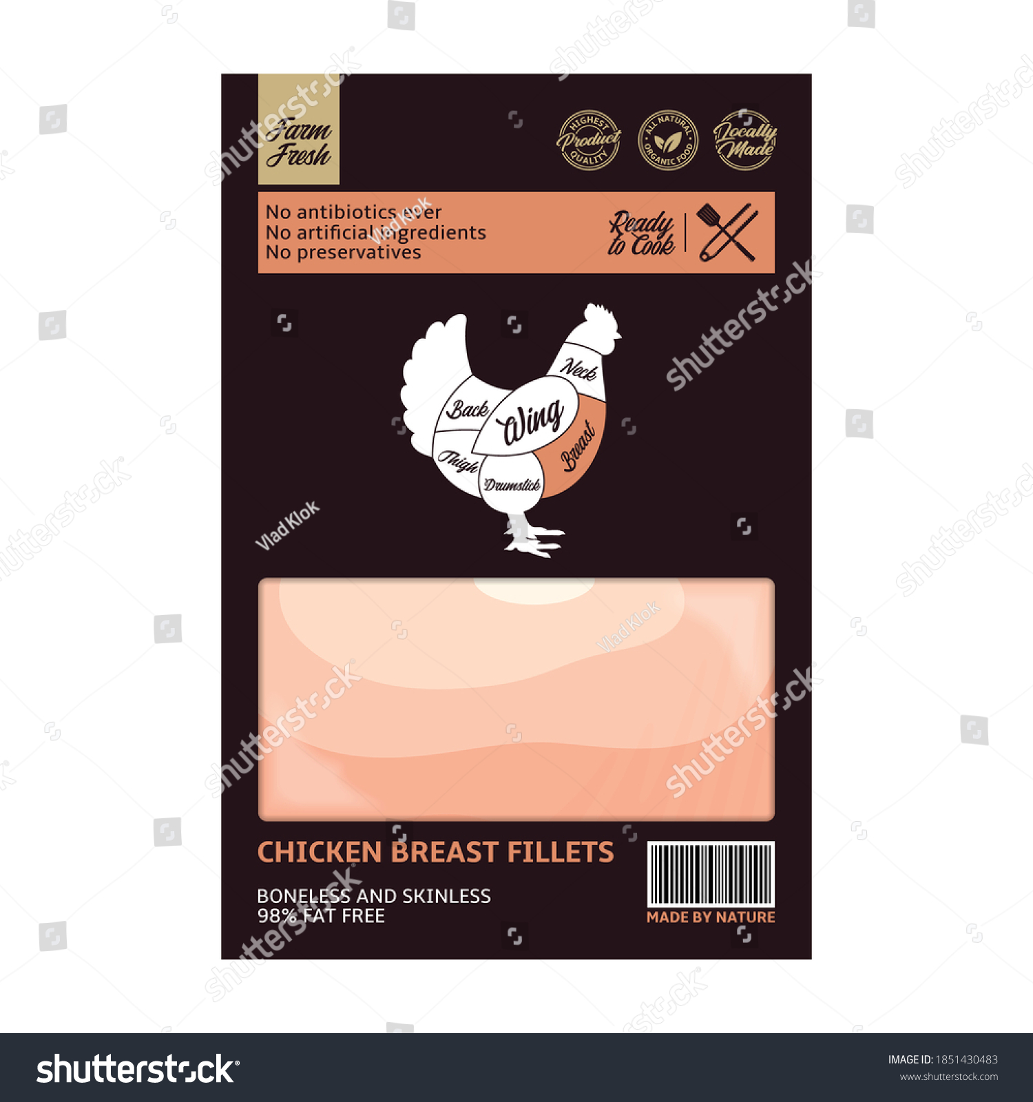 Vector Chicken Meat Packaging Design Hen Stock Vector (Royalty Free ... Vector Chicken Meat Packaging Design Hen Stock Vector (Royalty Free ...