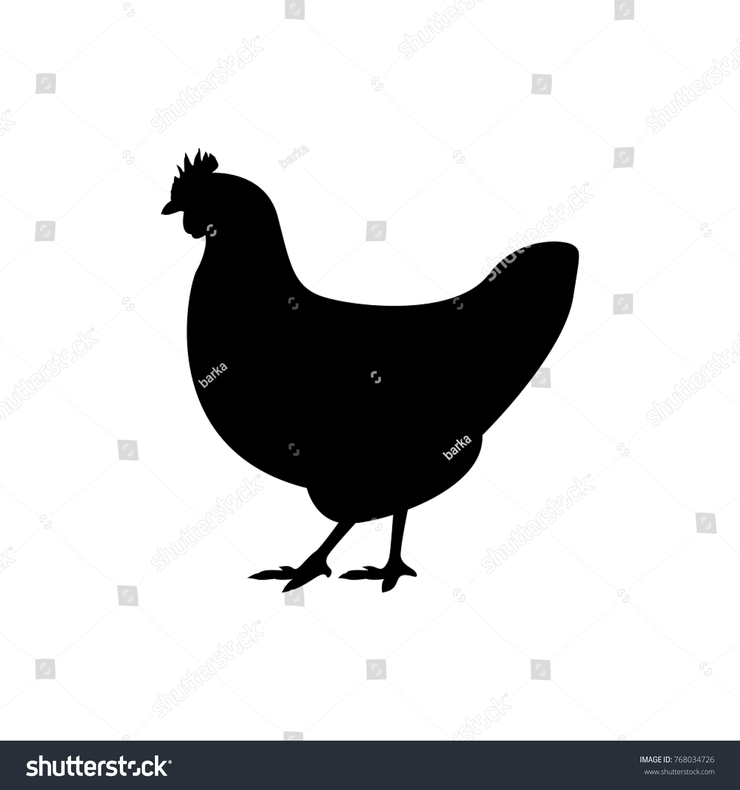 silueta de pollo vectorial aislada en: vector de stock (libre de ...
