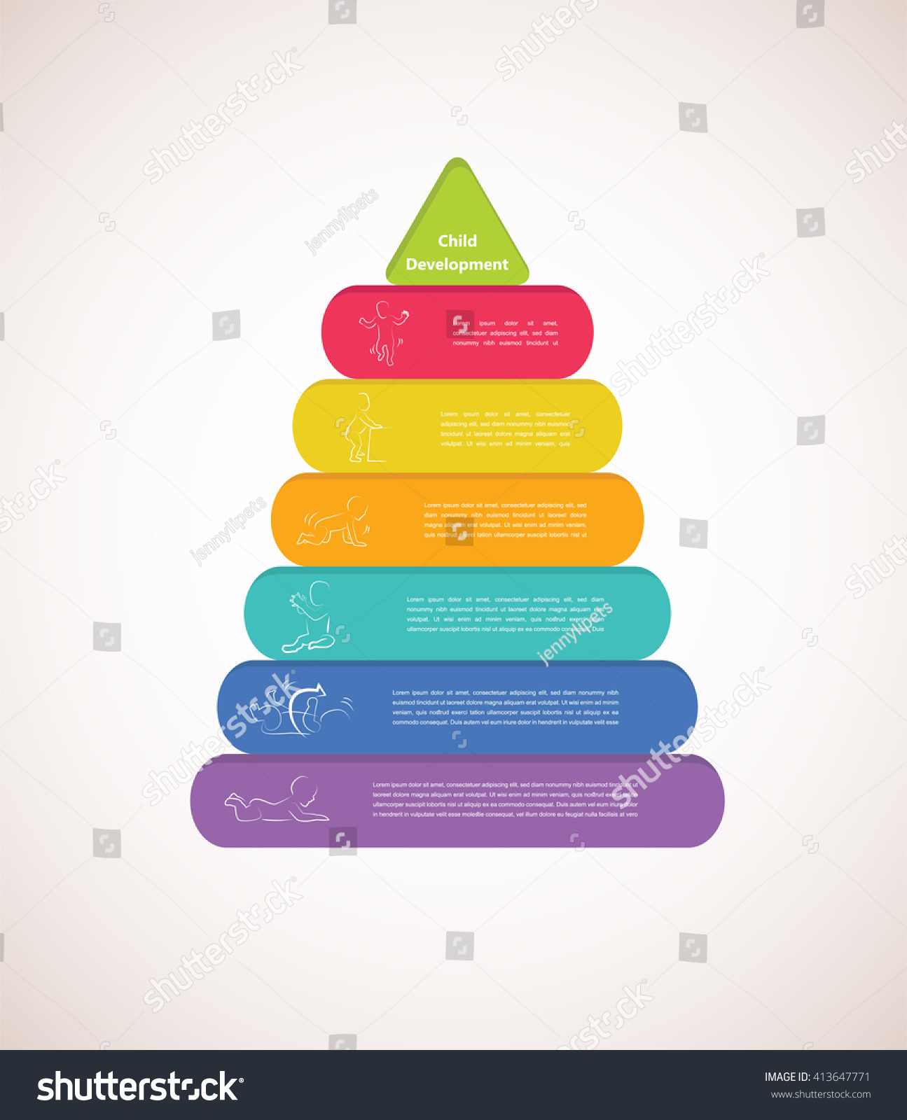 Vector Children Pyramid Infographic Child Development Stock Vector ...